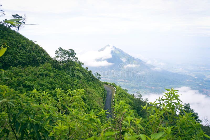 The View of the Road and the Mountain in Front of it Stock Image ...