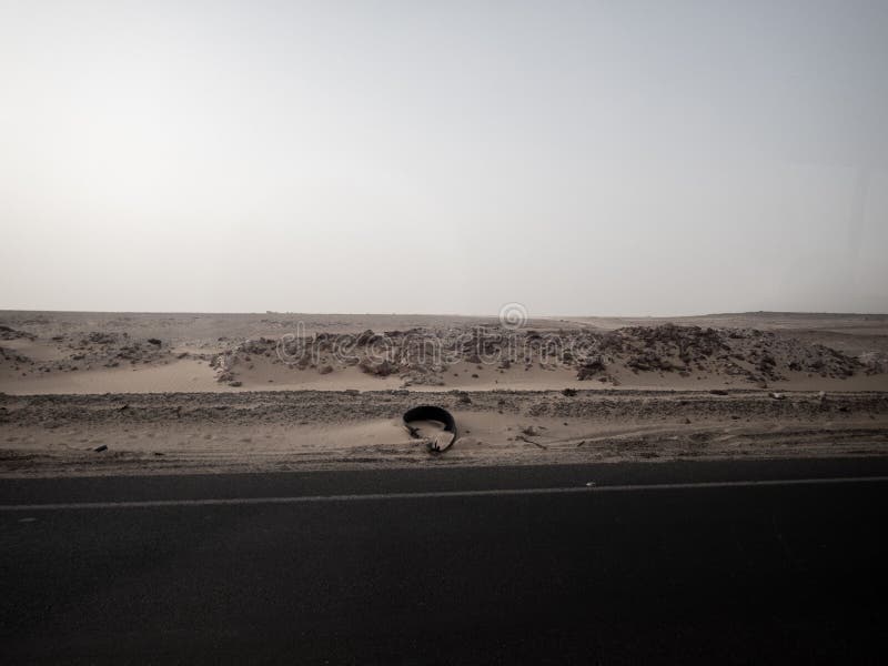 View of a Road Next To the Sand. Stock Image - Image of wildlife ...