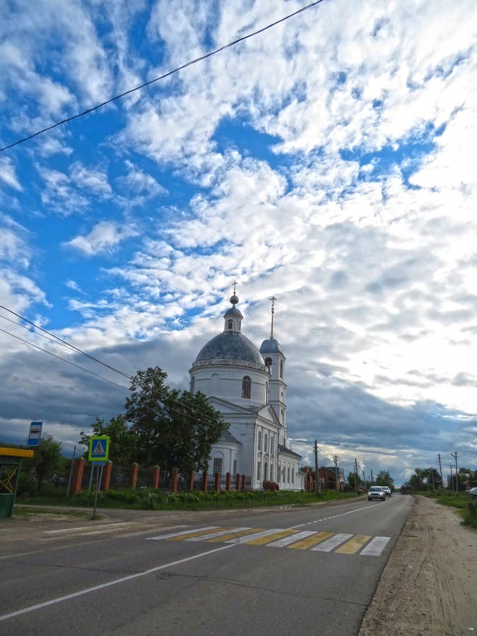 View of a roadside church stock image. Image of lawn - 105873089