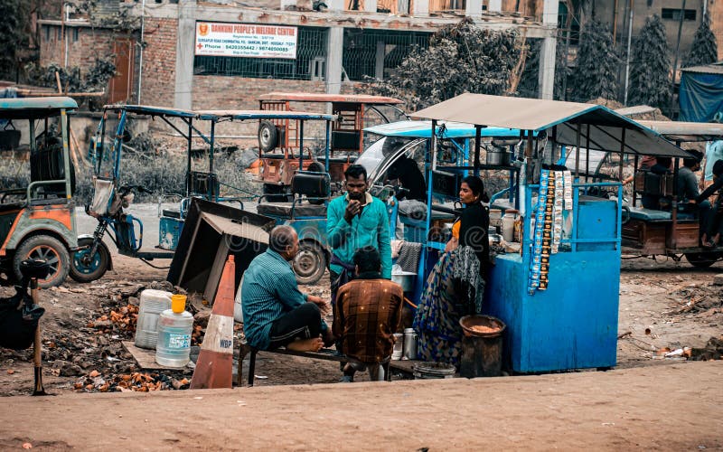 View of a Roadside Tea Stall at a Distance. Dankuni West Bengal India ...