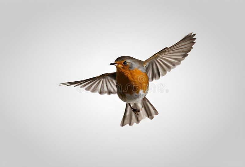A View of a Robin in Flight Stock Illustration - Illustration of ...