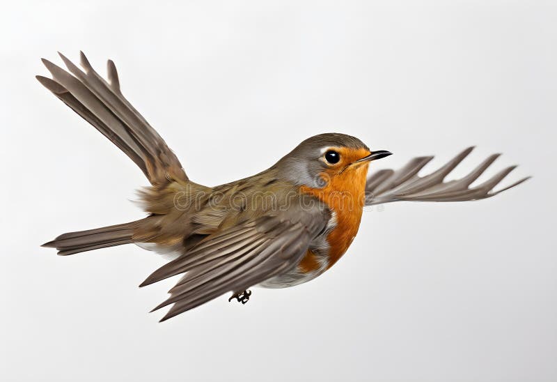 A View of a Robin in Flight Stock Illustration - Illustration of animal ...