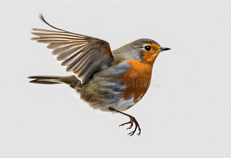 A View of a Robin in Flight Stock Illustration - Illustration of ...