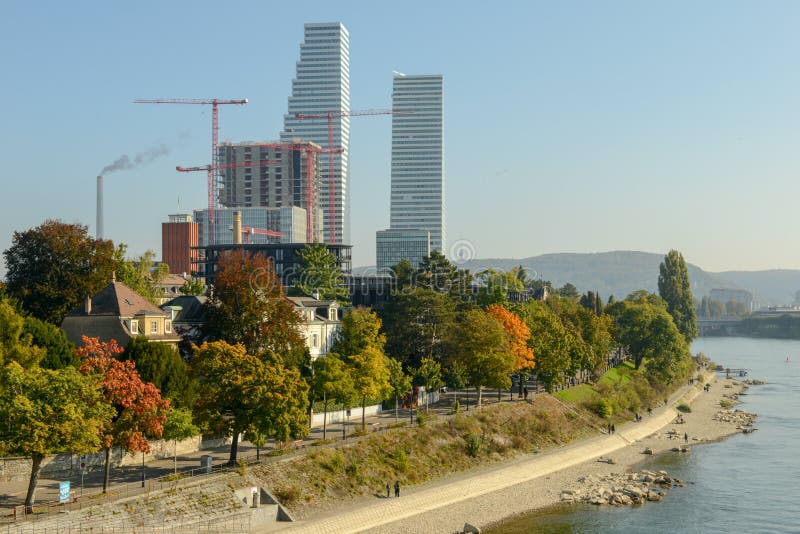 View at the Roche Industry Towers at Basel on Switzerland Stock Image ...