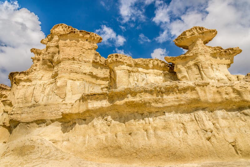A View of the Rock Formations Erosions of Bolnuevo on the Mediterranean ...