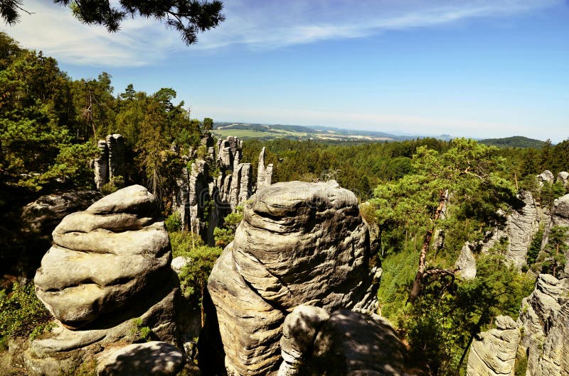 View of the Rock Massif - Prachov Rocks Stock Image - Image of ...