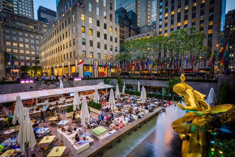 Rockefeller Plaza Street Sign Stock Image - Image of york, stripes ...
