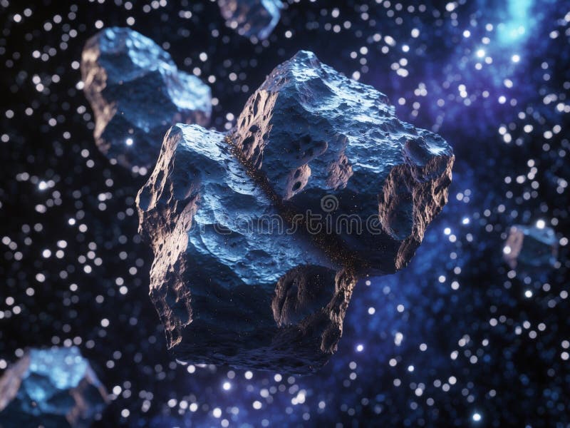 View of the Rocks Called Meteoroid are in the Space Stock Illustration ...