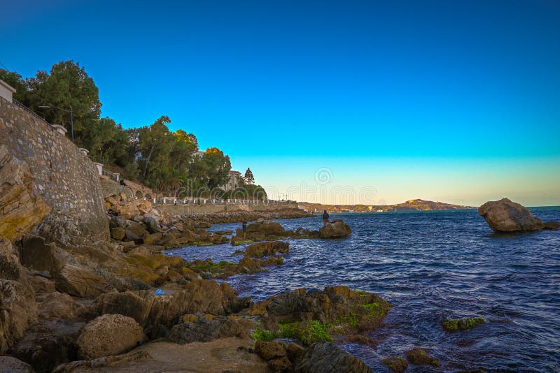 View from the Rocks of Mediterranean Sea - Annaba Algeria Editorial ...