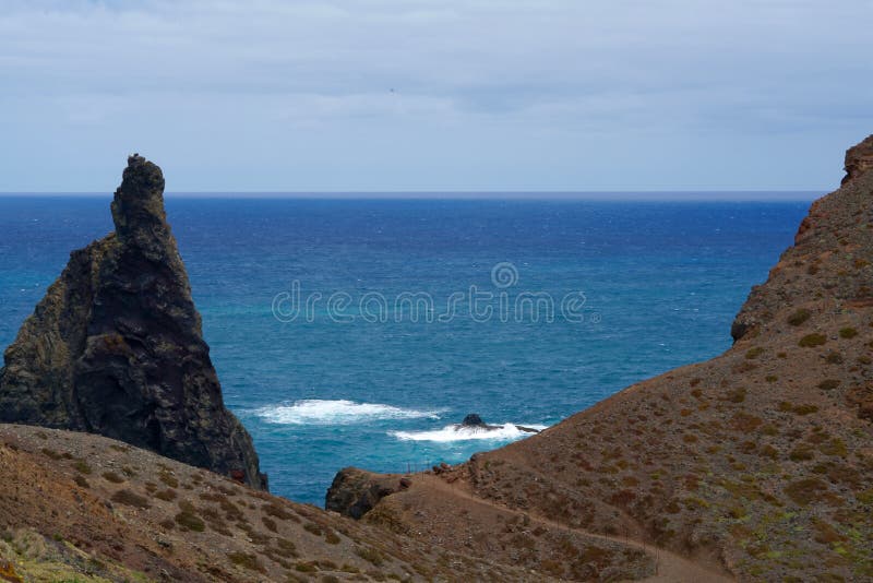 View through the Rocks To the Ocean Stock Photo - Image of portugal ...