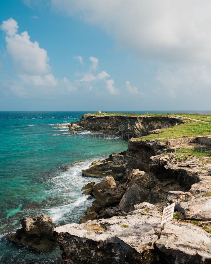 View of Rocky Coast and Cliffs at Punta Sur, in Isla Mujeres, Mexico ...