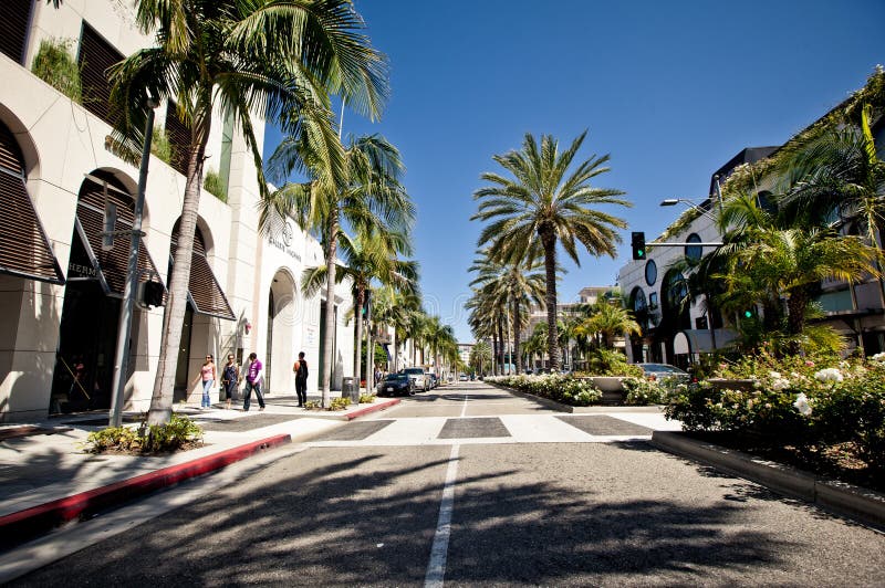 View of Rodeo Drive in Los Angeles Editorial Stock Photo - Image of ...