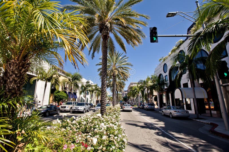 View of Rodeo Drive in Los Angeles Editorial Stock Image - Image of ...