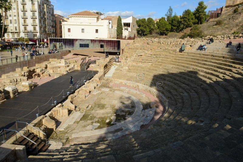 View at the Roman Amphitheater of Malaga in Spain Editorial Stock Photo ...