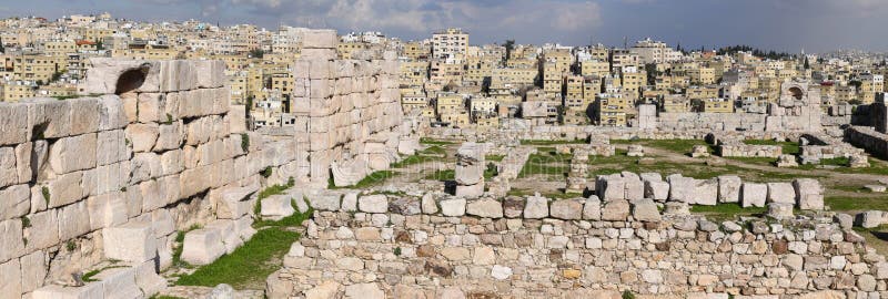 View at the Roman Citadel at Amman in Jordan Stock Photo - Image of ...