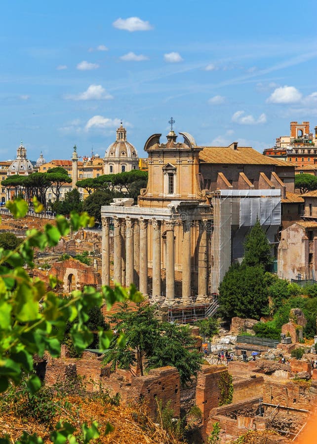 Aerial View Of Roman Forum Or Foro Romano In Rome, Italy Stock Photo ...