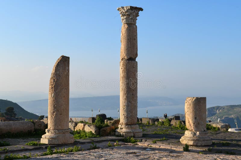 The Roman Ruines of Umm Qais (Gadara) on Jordan Stock Photo - Image of ...
