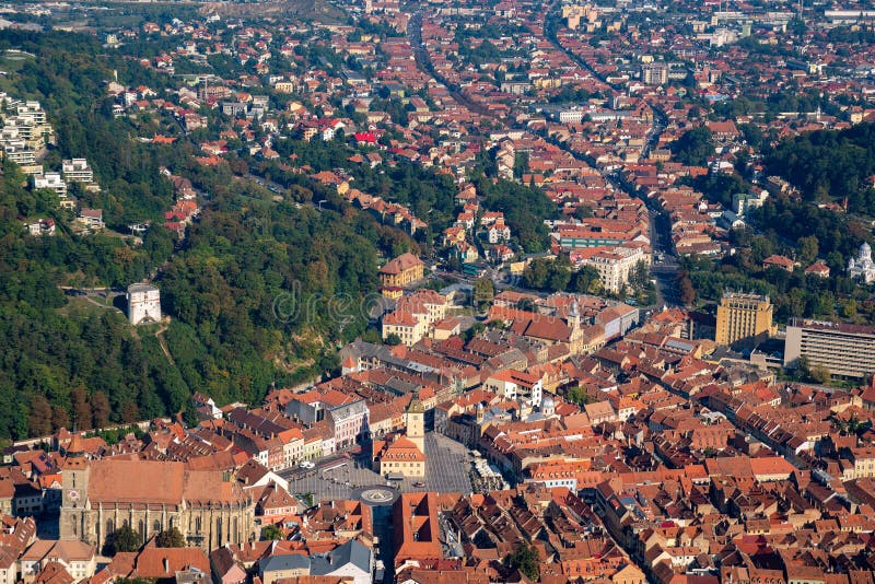 Aerial View of a Residential Area Situated Next To a Small Lake in ...