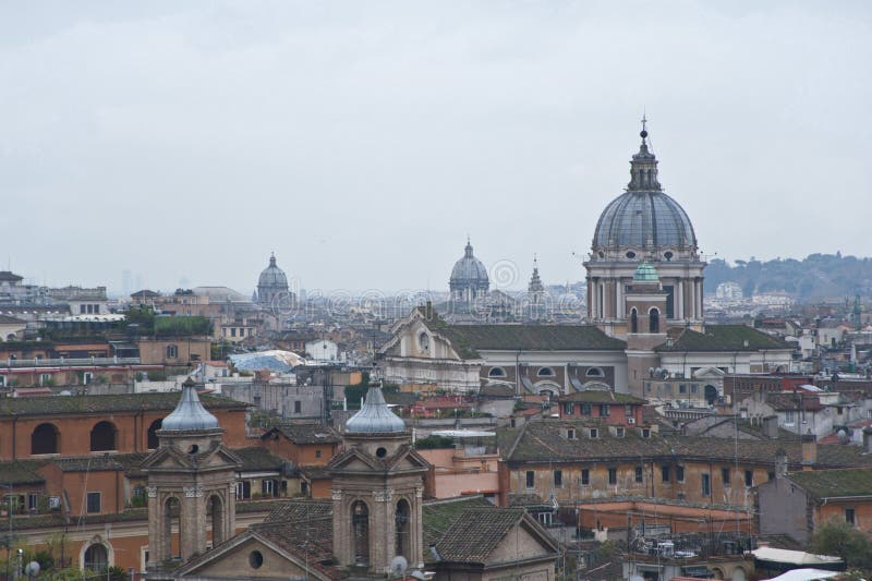 View of Rome from a hill. stock image. Image of rome - 31406033