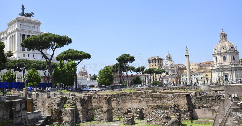 View on Rome, the Imperial Forum Area and the Trajan Column Editorial ...