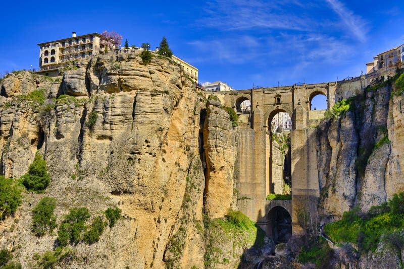 View of Ronda roman bridge stock photo. Image of gorge - 203282262