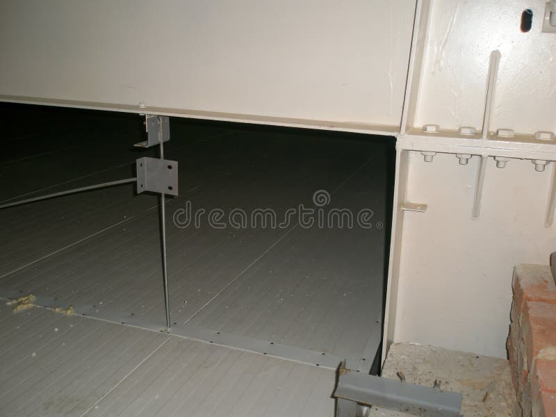 View of Roof Structure in an Attic with Metal Support Beams during ...
