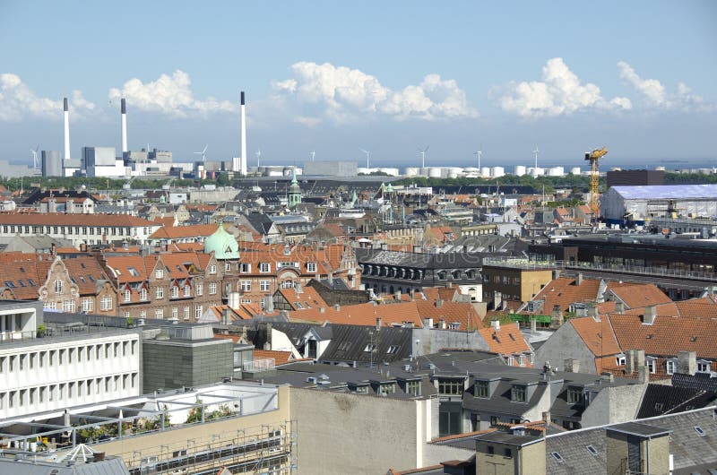 View on the Roofs of Copenhagen, Denmark Editorial Photography - Image ...