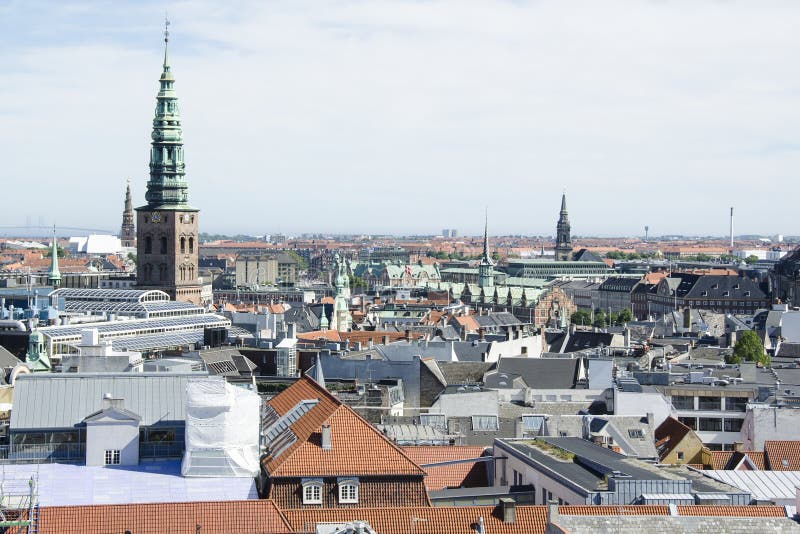 View on the Roofs of Copenhagen, Denmark Editorial Stock Image - Image ...