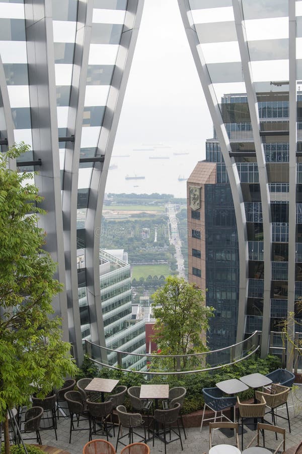 View of the Rooftop Garden at CapitaSpring Building Singapore Editorial ...