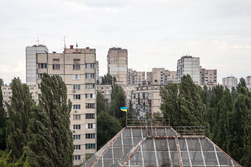 View from Rooftop of Residential Community Stock Image - Image of ...