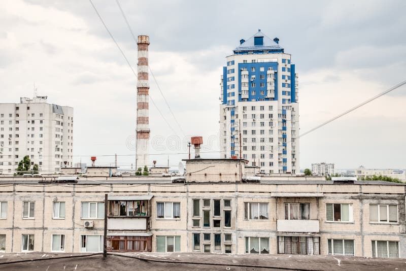 View from Rooftop of Residential Community Stock Photo - Image of ...