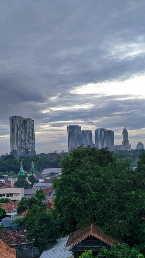 The View on the Rooftop of the Yasmin Hotel, Tangerang, Banten Stock ...