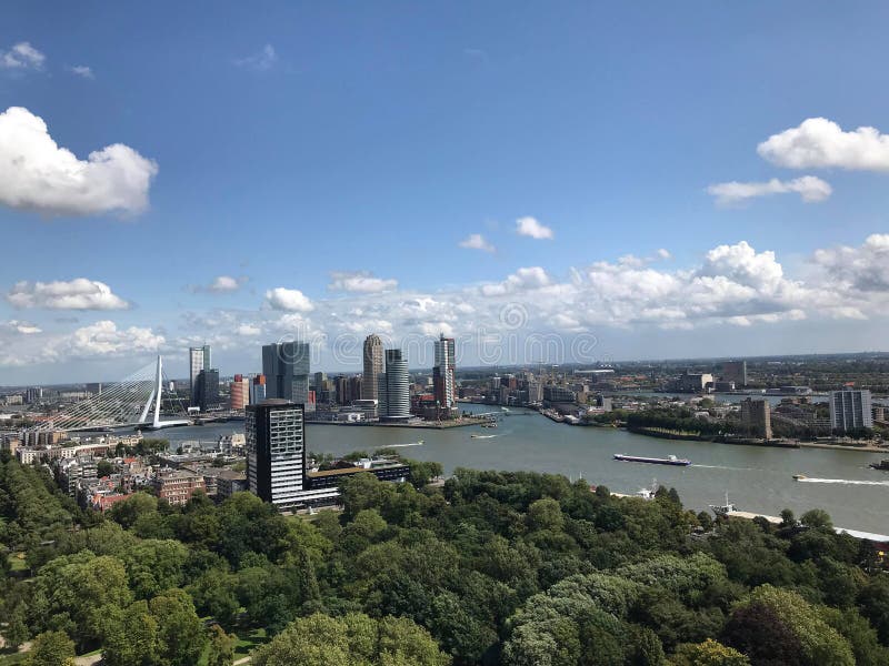 Rotterdam view from above stock image. Image of erasmus - 161110649