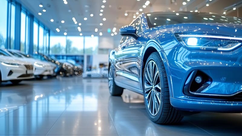 View of Row New Car at New Car Showroom Stock Image - Image of ...