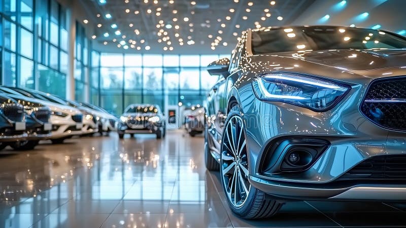 View of Row New Car at New Car Showroom Stock Image - Image of showroom ...