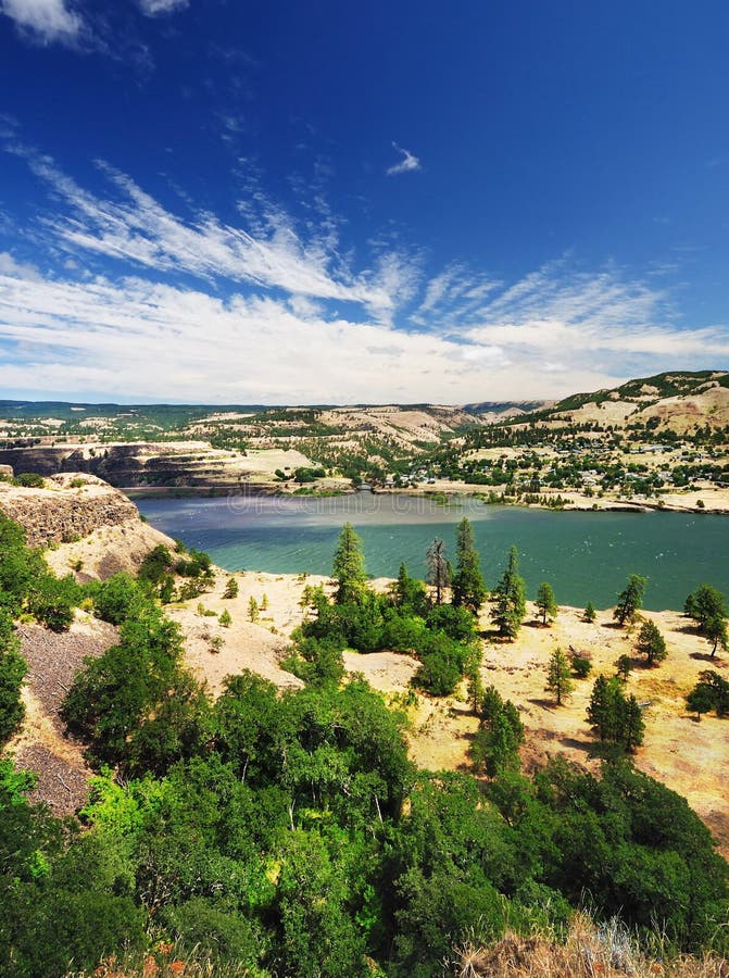 A View from Rowena Crest Overlook Stock Image - Image of rapids ...