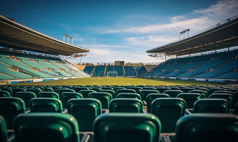 View of Rows of Empty Seats in a Large Sports Stadium. Concept of Sport ...