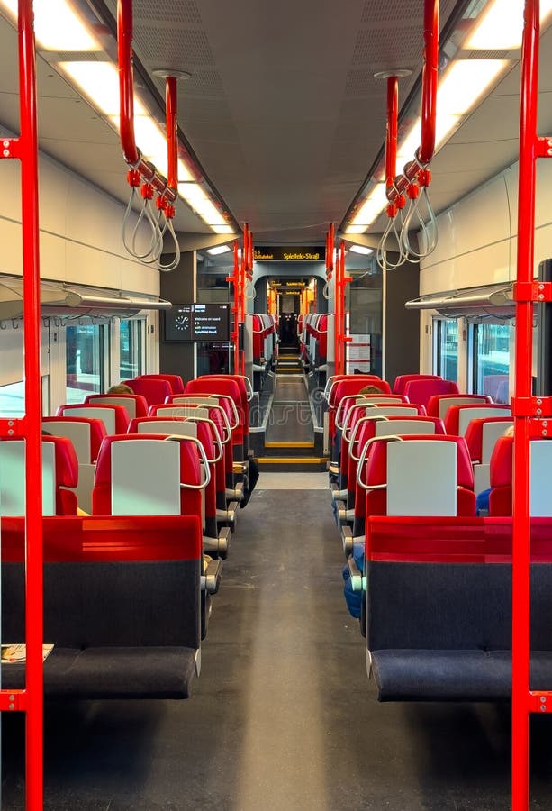 View of the Rows of Seats in a Public Transport Carriage, Train ...