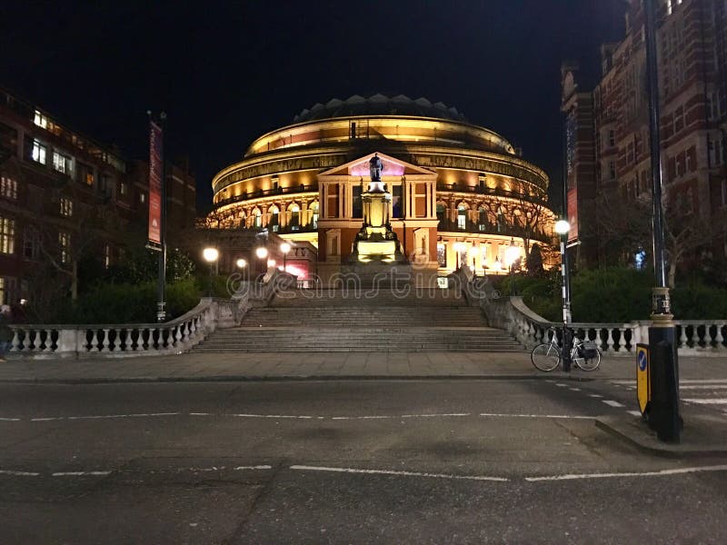 A View of the Royal Albert Hall at Night Stock Image - Image of ...