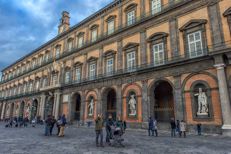 View of the Royal Palace in Naples - Italy Editorial Image - Image of ...