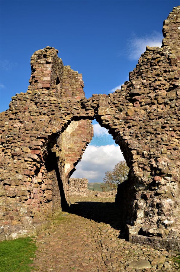 Landmarks of Cumbria - Brough Castle Ruins Stock Photo - Image of ...