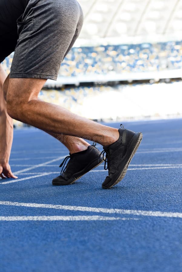 View of Runner in Start Position Stock Photo - Image of stadium ...
