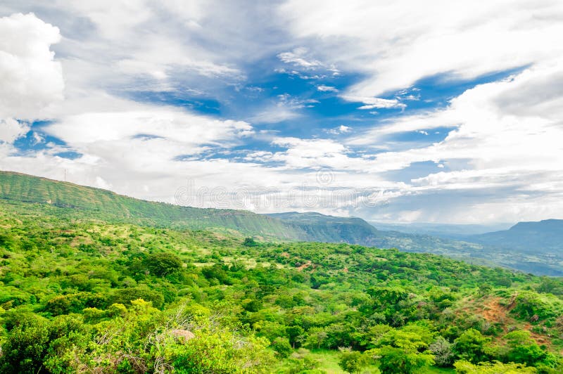 View on Rural Mountain Landscape by Barichara in Colombia Stock Image ...
