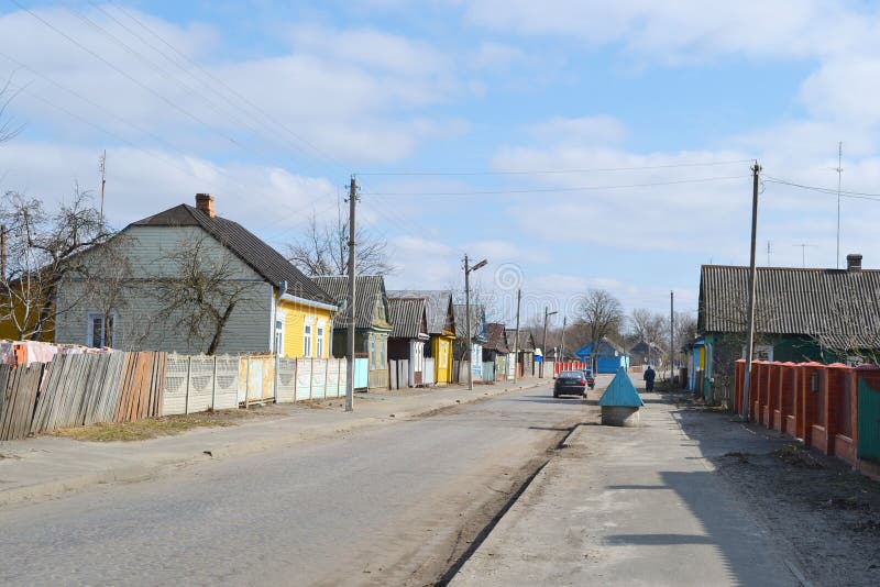 View of rural street stock photo. Image of house, belarus - 22489568