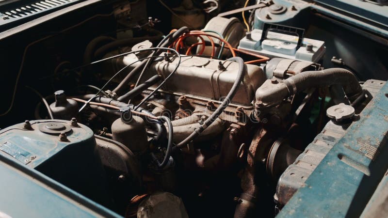 View of Rusty Car Engine Compartment Stock Photo - Image of style ...