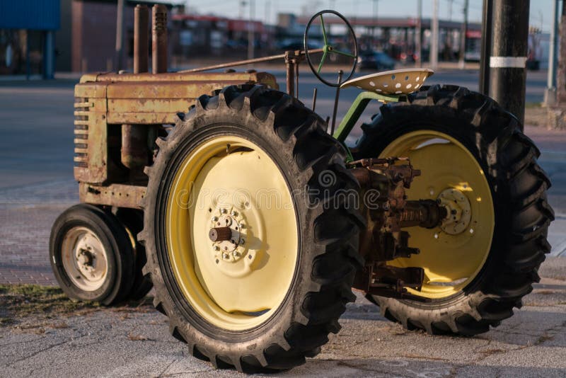 View of Rusty Run-down Tractor from the Back Stock Image - Image of ...