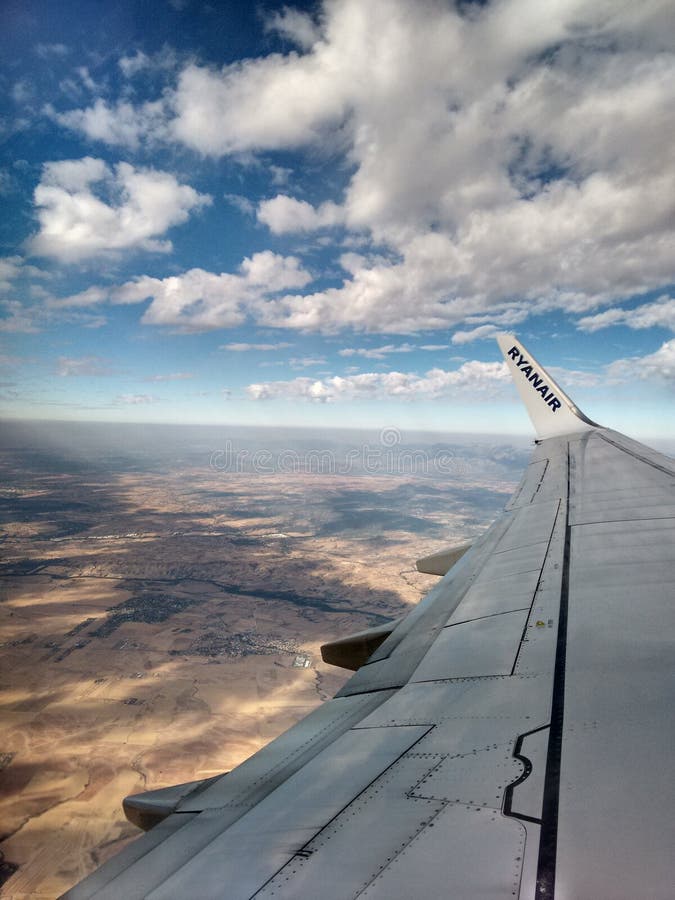 View from Ryanair airplane editorial photo. Image of high - 115167501