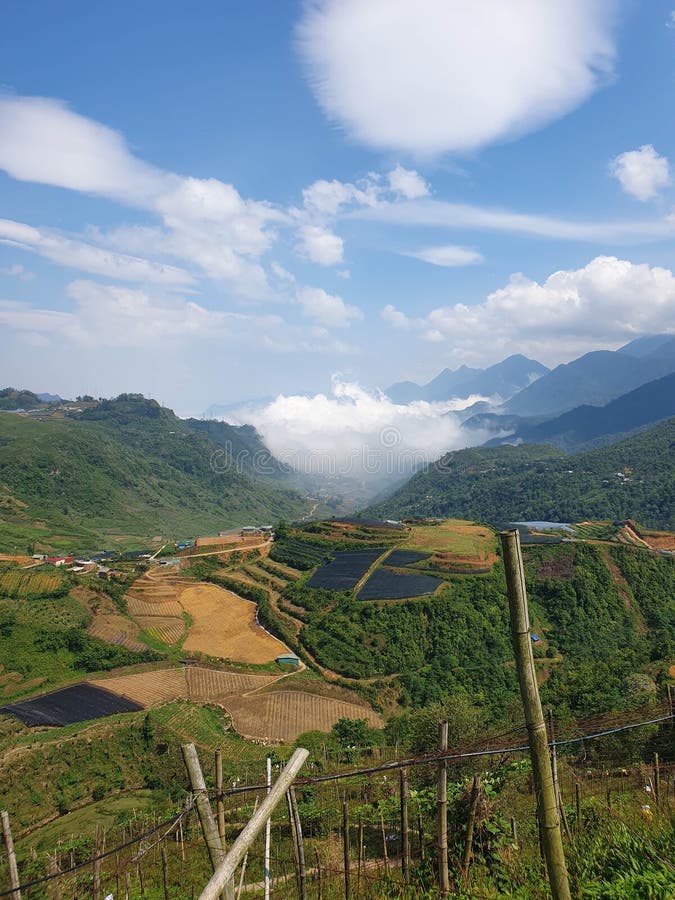 View on Sa Pa Mountains with Clouds, Vietnam Stock Photo - Image of ...