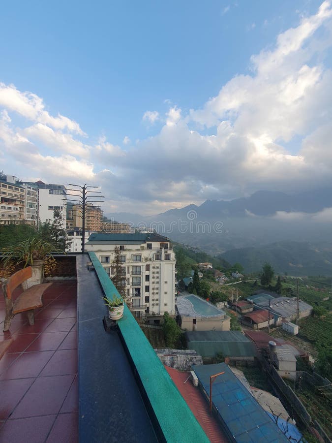 View on Sa Pa Mountains from a Rooftop, Vietnam Stock Image - Image of ...