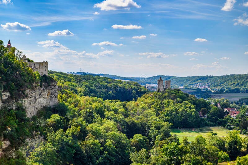 A View of Saaleck Castle on the Saale Stock Photo - Image of boat ...